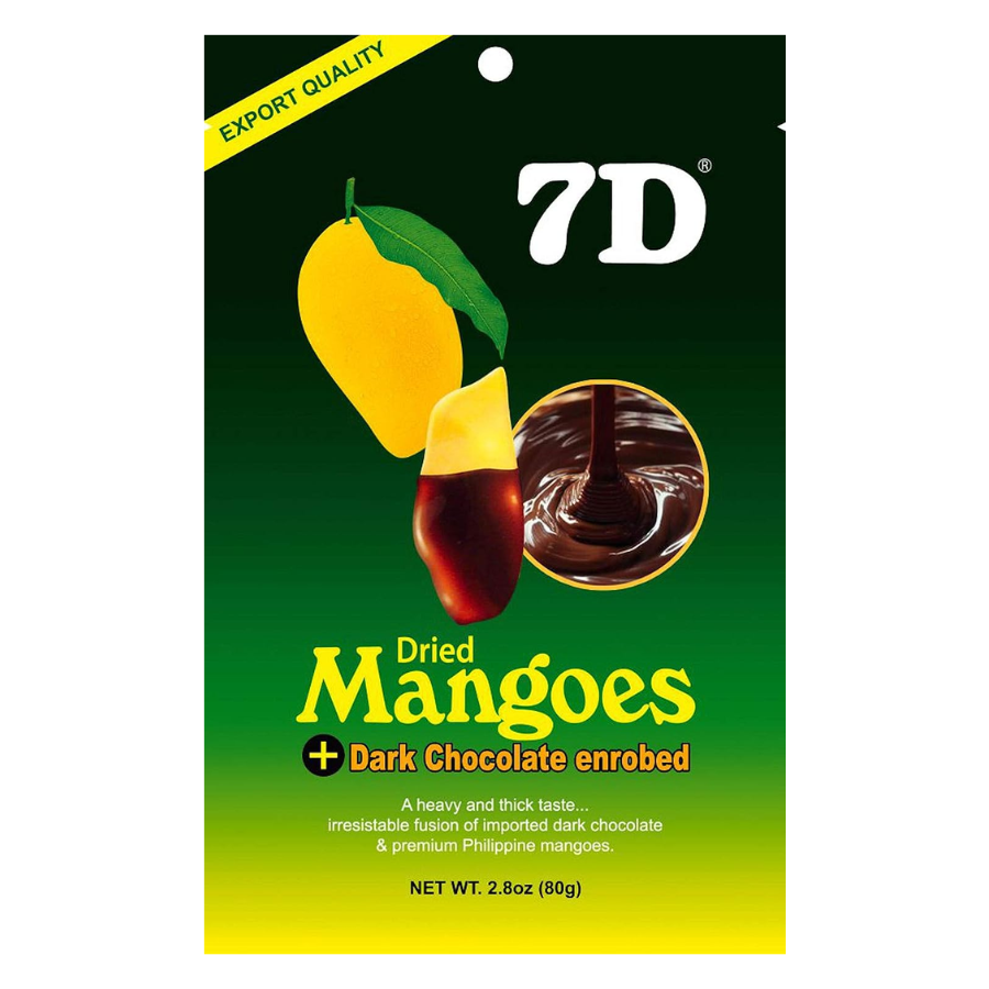 7D Dried Mangoes + Dark Chocolate Enrobed 80g – Just Go Shop