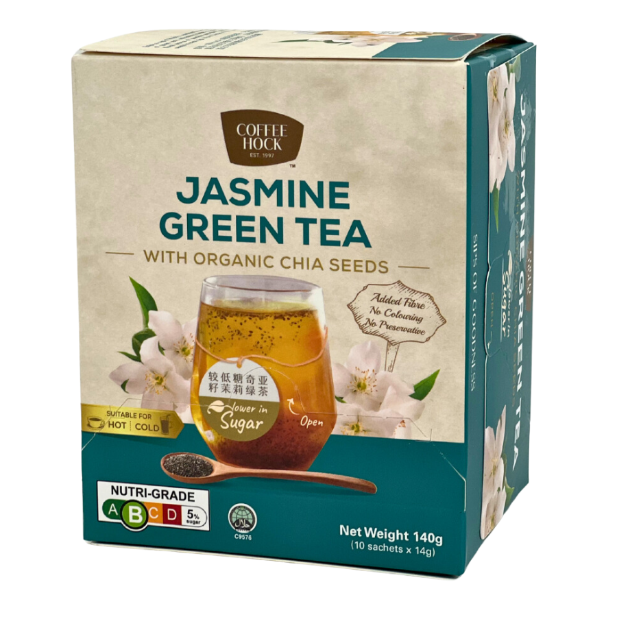 Coffee Hock Jasmine Green Tea & Organic Chia Seeds 140g – Just Go Shop