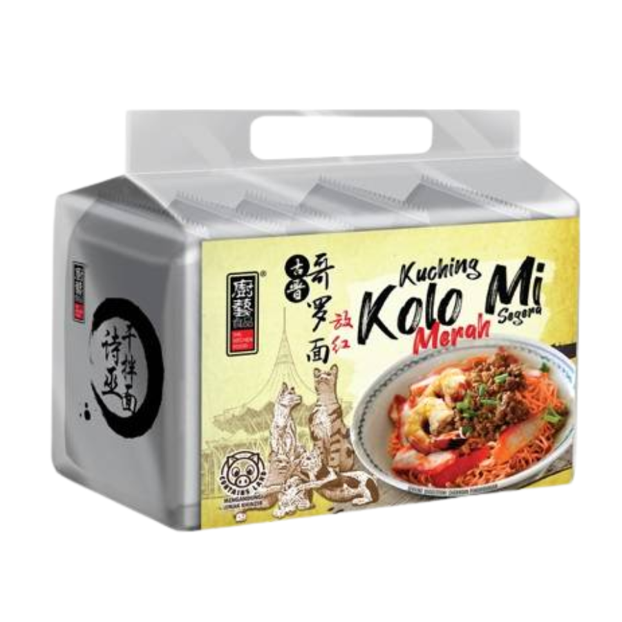 The Kitchen Food Kuching Kolo Mee Merah 4x110g Pack – Just Go Shop