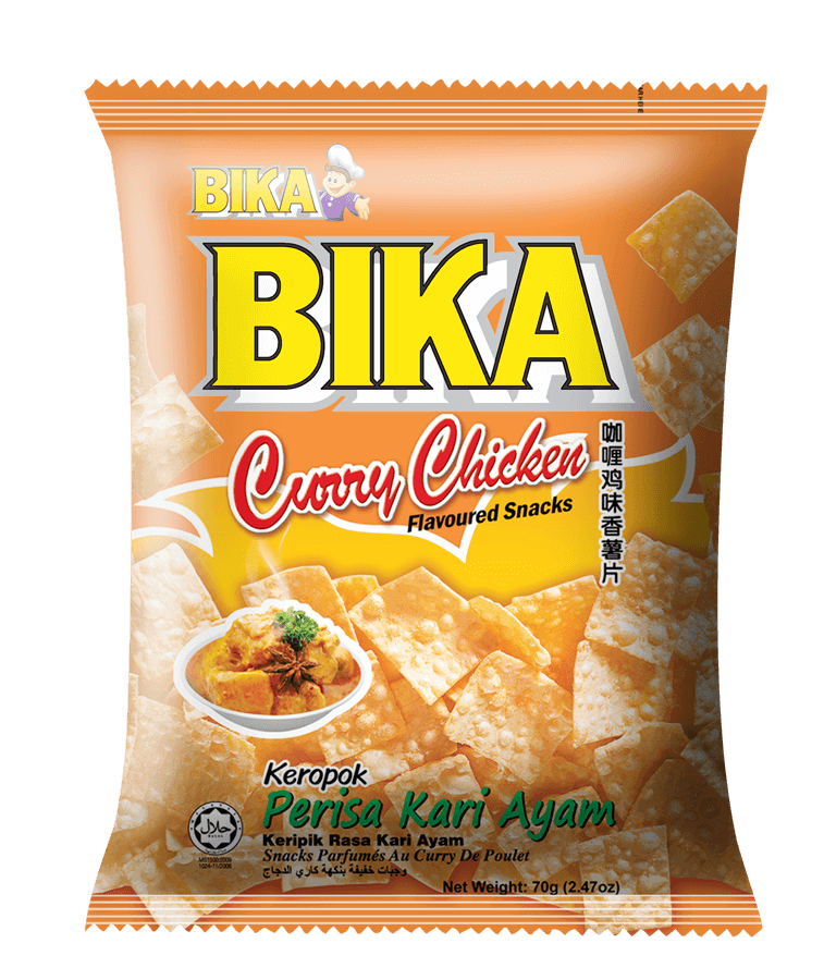 Bika Curry Chicken Flavoured Snacks 70g – Just Go Shop